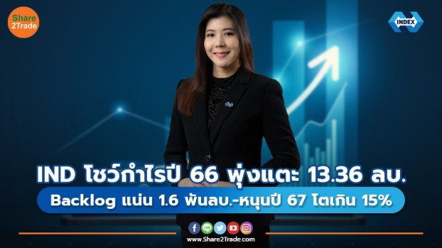 IND โชว์กำไรปี 66 พุ่งแตะ 13.36 ลบ. Backlog แน่น 1.6 พันลบ. - หนุนปี 67 โตเกิน 15% | Share2Trade